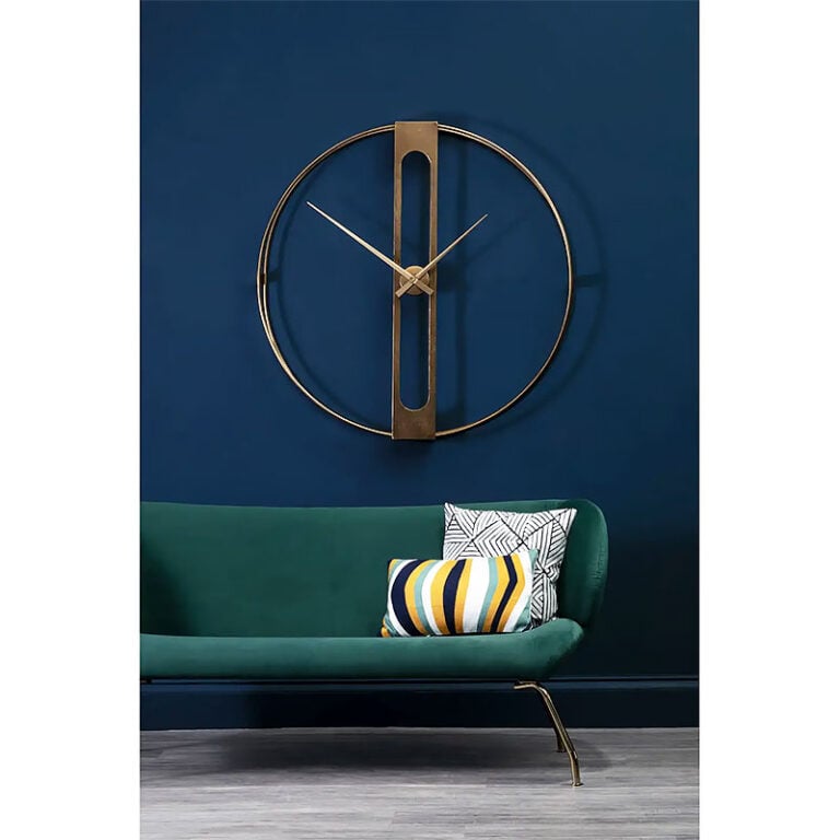 Extra Large Industrial Skeleton Dual Ring Round Gold Metal Wall Clock ...