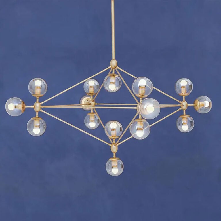 Gold Metal And Brown Tint Glass 15 Light Ceiling Pendant Chandelier ...