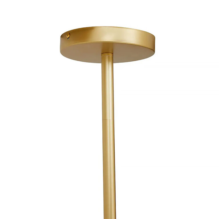 Gold Metal And Brown Tint Glass 6 Light Ceiling Pendant Chandelier ...