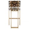 Kenya Art Deco Tiger Print Fabric And Gold Brass Metal Bar Stool ...