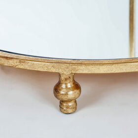 Zoey Antique Gold Gilt Leaf Metal And Mirrored Glass 4 Tier Side Table ...