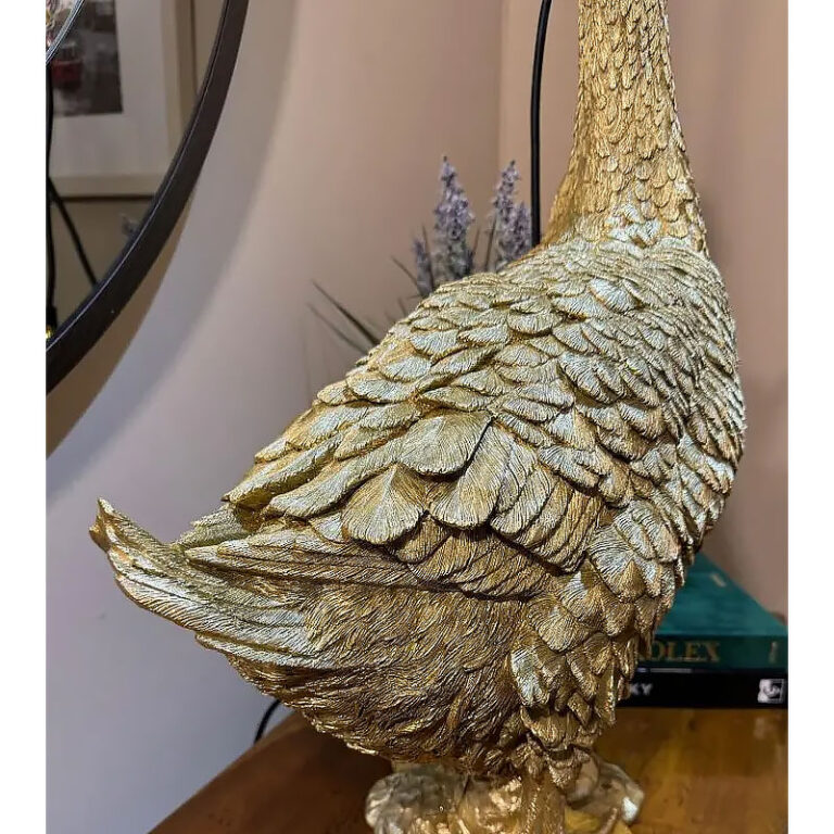 Antique Gold Resin Duck Goose Bird Large Quirky Animal Table Lamp Floor ...