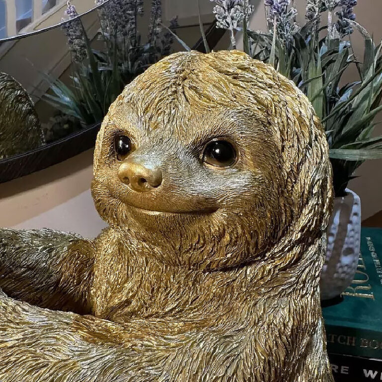 Antique Gold Resin Sloth Quirky Animal Table Lamp 30cm | Picture ...