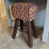 Boho Aztec Print Fabric And Solid Wood Pommel Horse Stool Footstool ...