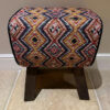 Boho Aztec Print Fabric And Solid Wood Pommel Horse Stool Footstool ...