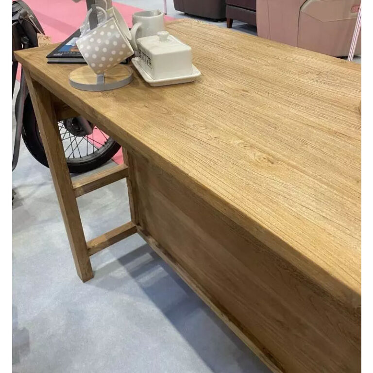 Country Farmhouse Solid Reclaimed Elm Wood Large Kitchen Island 120cm ...