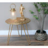 Gold Embossed Metal Side End Display Table With Hairpin Style Legs ...