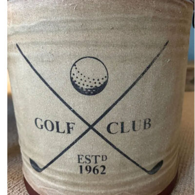 Industrial Genuine Brown Leather And Canvas Golf Design Stool Footstool ...