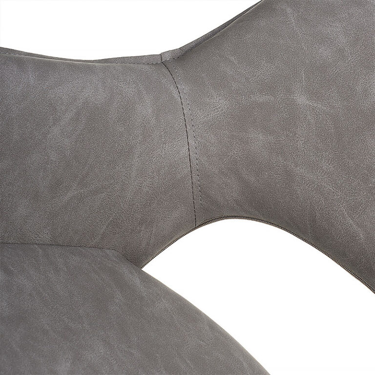 Set Of 2 Sloan Charcoal Grey Faux Leather Tub Bar Stools With Black ...