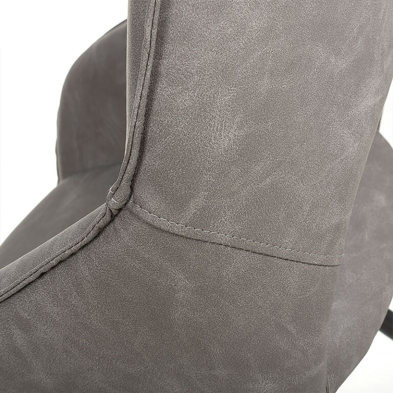 Set Of 2 Sloan Charcoal Grey Faux Leather Tub Bar Stools With Black ...