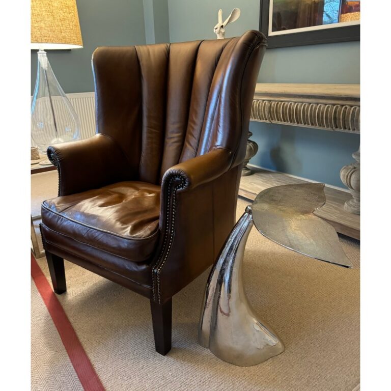 Silver Aluminium Metal Whale Tail Fin Animal Side Table End Table 55cm ...