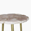 Art Deco Round Rose Pink Quartz Stone And Gold Metal End Side Table ...