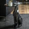 Black Resin And Antiqued Mirrored Glass Dog Animal Side Table 67cm ...