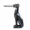 Black Resin And Antiqued Mirrored Glass Dog Animal Side Table 67cm ...