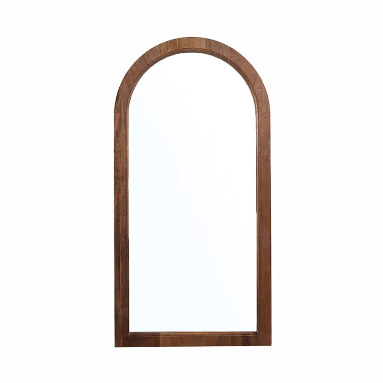 Boho Rustic Country Arched Brown Solid Mango Wood Wall Mirror 140cm ...