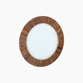 Boho Rustic Large Round Reclaimed Wood Wall Mirror 120cm | Picture ...