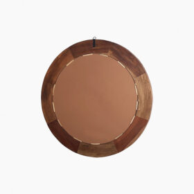 Boho Rustic Large Round Reclaimed Wood Wall Mirror 120cm | Picture ...