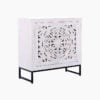 Boho Rustic Washed White Solid Mango Wood Carved Mandala Sideboard ...