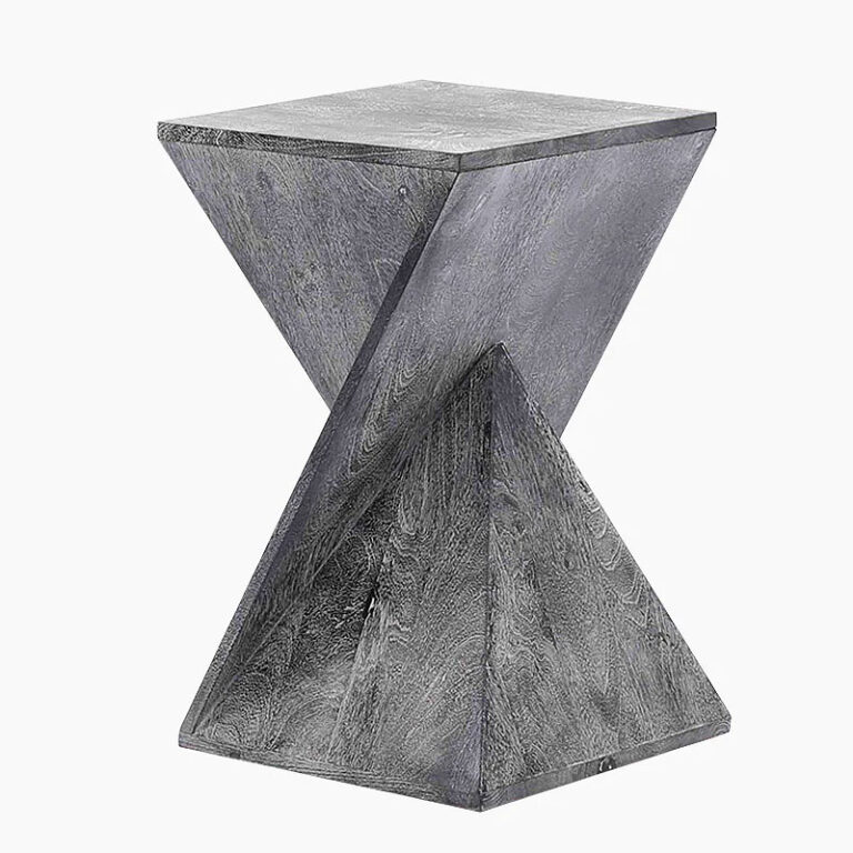 Boho Rustic Z Shaped Natural Solid Mango Wood Side Table End Table ...