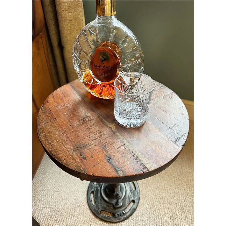 Industrial Silver Iron Metal And Solid Wood Height Adjustable Side ...