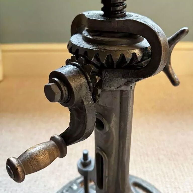 Industrial Silver Iron Metal And Solid Wood Height Adjustable Side ...