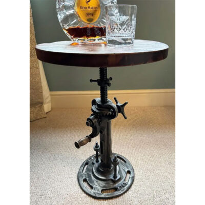 Industrial Silver Iron Metal And Solid Wood Height Adjustable Side ...