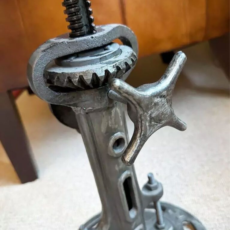 Industrial Silver Iron Metal And Solid Wood Height Adjustable Side ...