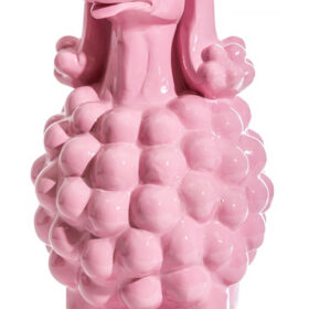 Pink Resin And Glass Poodle Dog Animal Side Table End Table 64cm ...