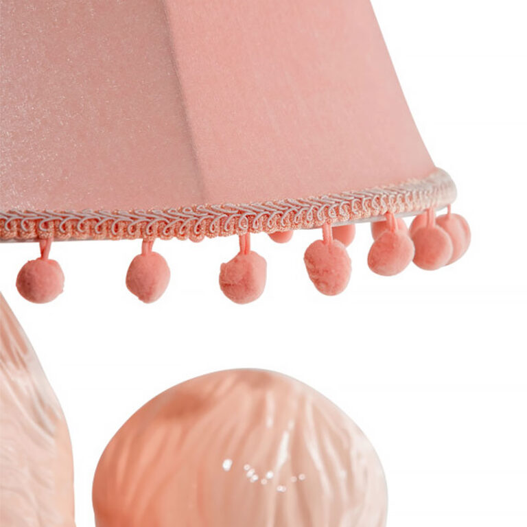 Pink Resin Poodle Dog Animal Table Lamp With Pink Fabric Shade 74cm ...