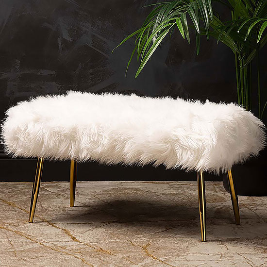 Gold Ottomans And Gold Benches | Picture Perfect Home