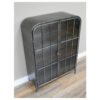 Industrial Black Metal And Glass 2 Door Shelving Display Unit 122cm ...