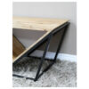 Industrial Black Metal And Solid Mango Wood V Shaped Coffee Table ...