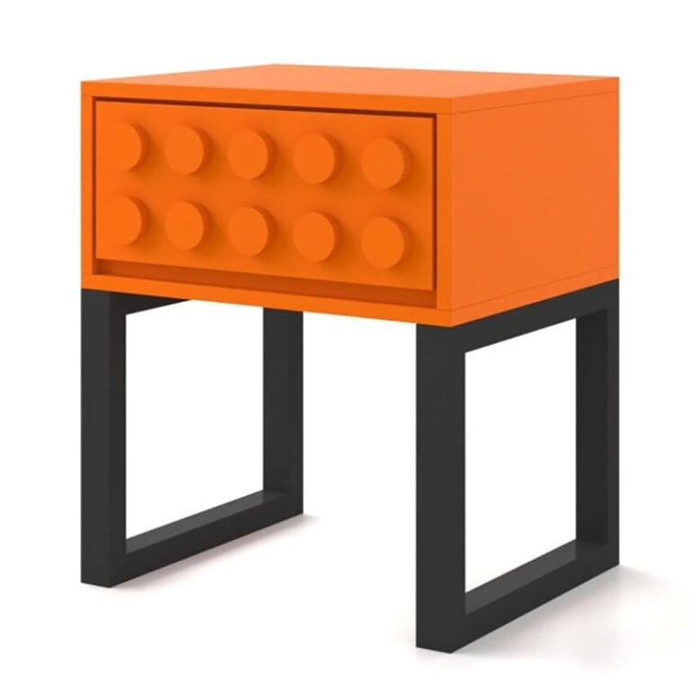Boho Orange Lego Block Solid Wood 6 Drawer Chest Sideboard Cabinet ...