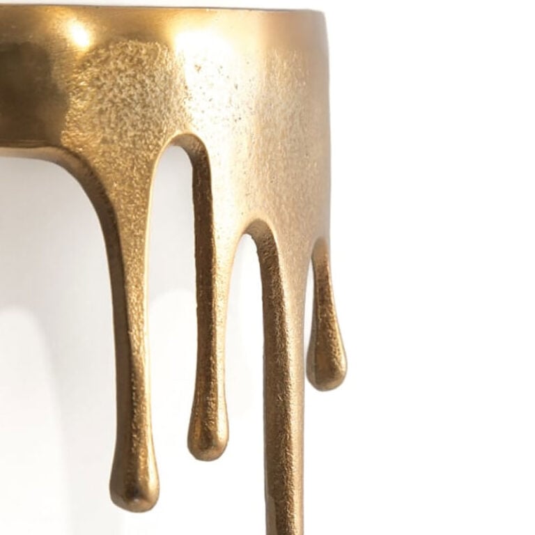 Dali Antique Gold Metal Abstract Drip Oval Wall Shelf 35cm | Picture ...