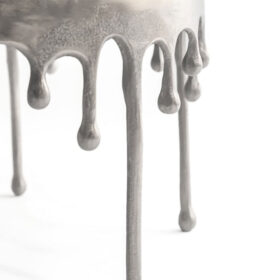 Dali Antique Silver Metal Abstract Drip Coffee Table | Picture Perfect Home