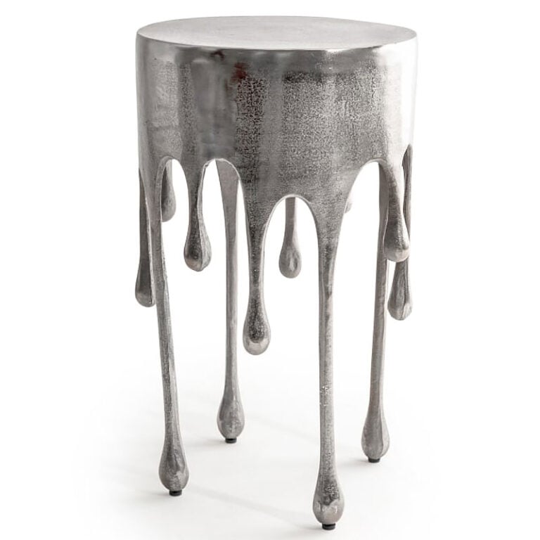 Dali Antique Gold Metal Abstract Drip Side Table End Table | Picture ...