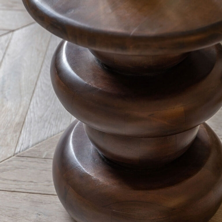 Boho Rustic Retro Solid Dark Mango Wood Sculptural Side Table | Picture ...