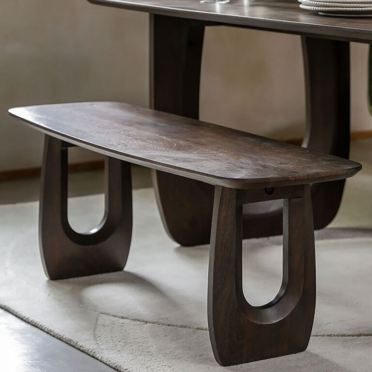 Boho Rustic Solid Dark Walnut Brown Mango Wood Arch TV Stand 140cm ...