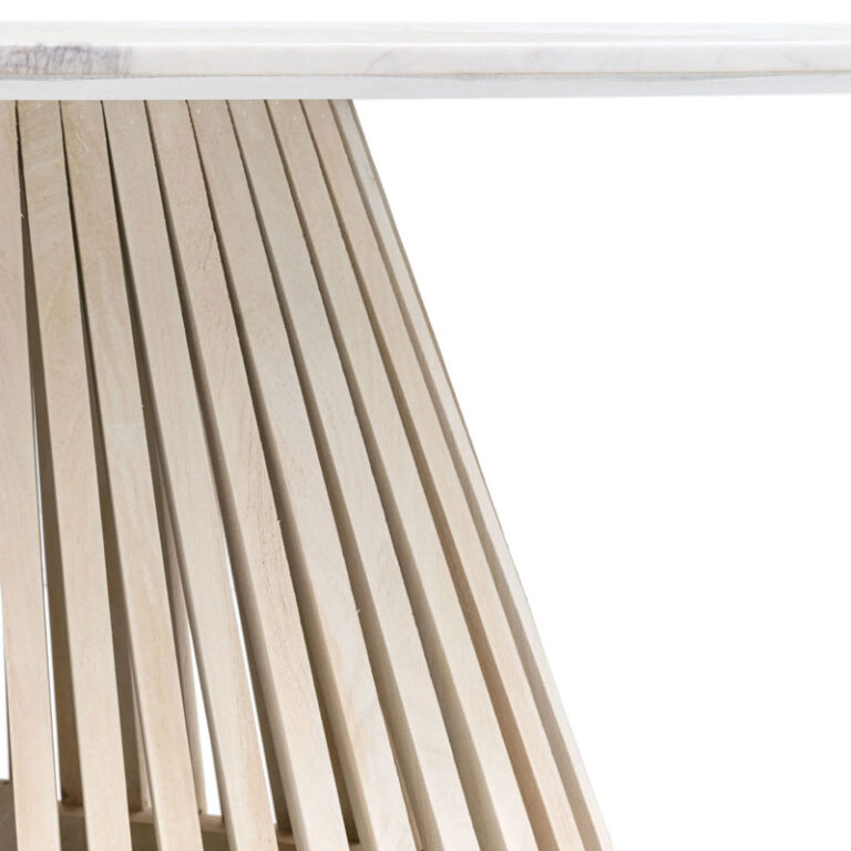 Boho Rustic Solid White Washed Mango Wood Sloping Slats 6 Seater Oval ...