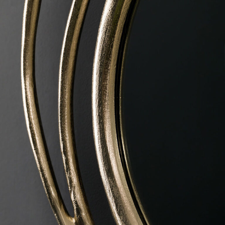 Art Deco Looping Circles Satin Gold Metal Wall Mirror 66cm | Picture ...
