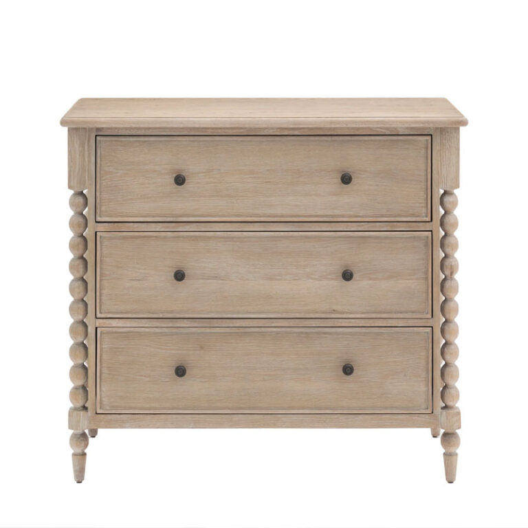 Rustic Country Cottage Light Oak Wood 3 Drawer Chest Of Drawers With ...