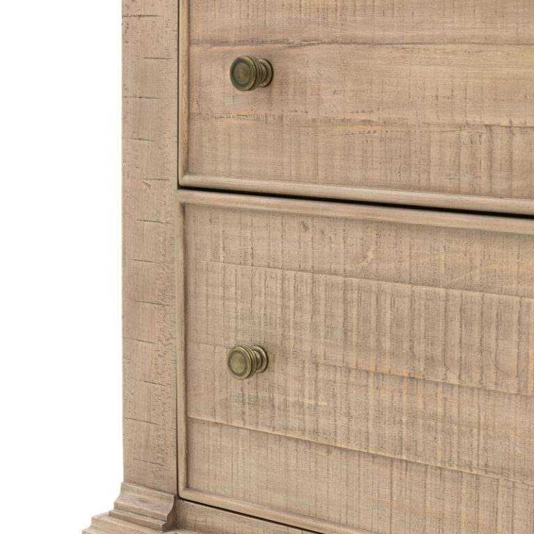 Rustic Country Farmhouse 5 Drawer Solid Light Wood Chest Of Drawers ...