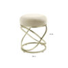 Ulric Cream Velvet And Champagne Gold Metal Stool Footstool 46cm ...