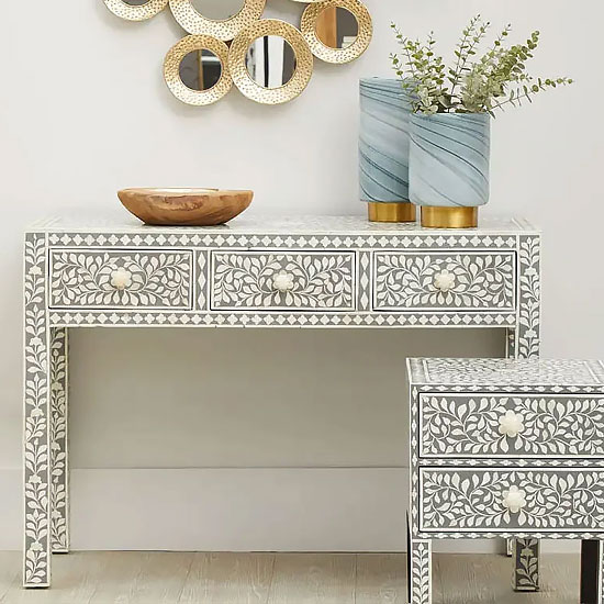 Bone Inlay Tables And Cabinets | Picture Perfect Home