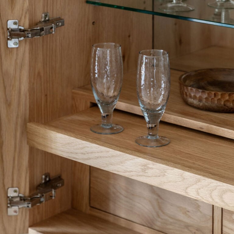 Rustic Scandi Japandi Light Oak Wood 2 Door Tall Drinks Bar Cabinet ...