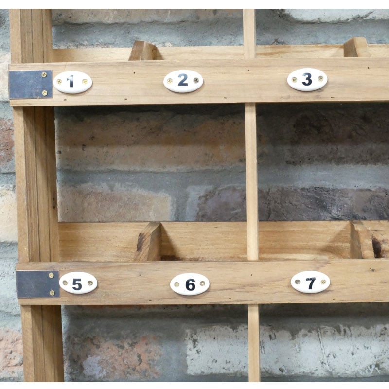 Boho Rustic Solid Light Fir Wood Apothecary Numbered Wall Shelving Unit ...