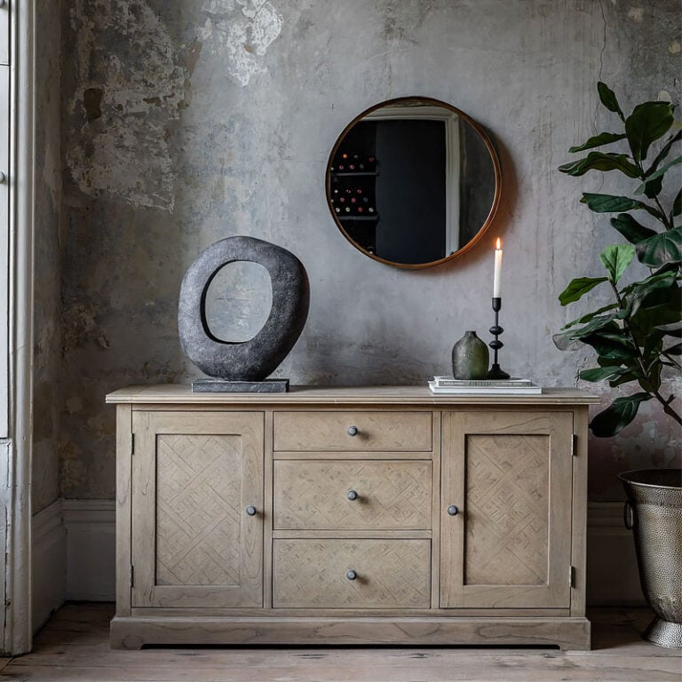 Rustic Country Farmhouse Light Mindy Wood Parquet 2 Mirrored Doors ...