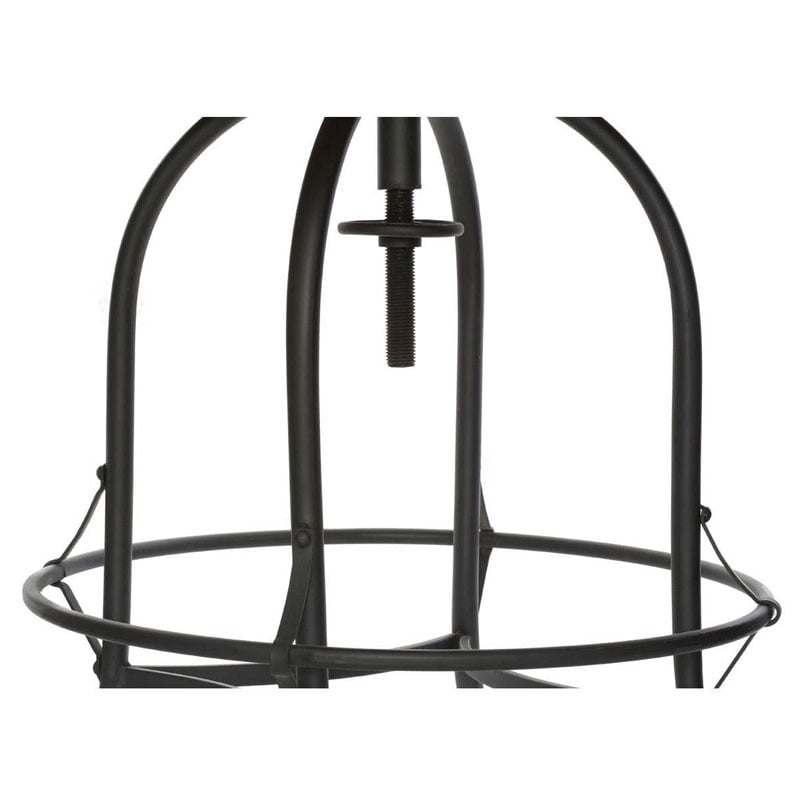 Industrial Black Metal And Solid Wood Round Height Adjustable Bar Table ...